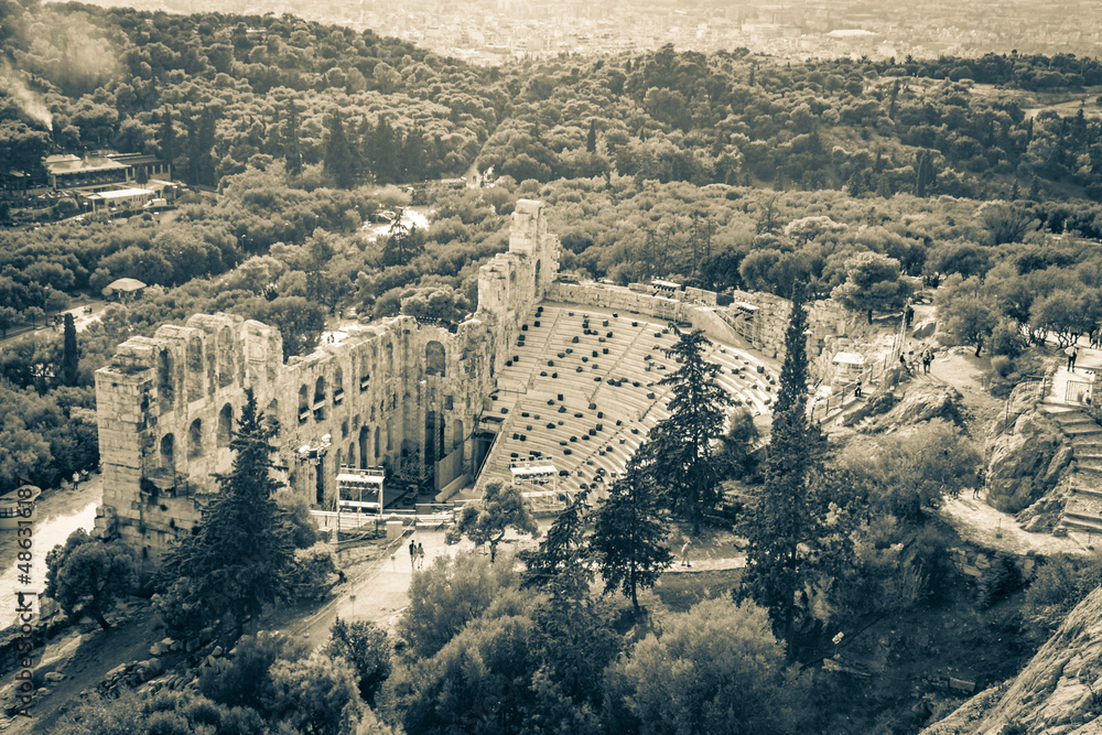 Acropolis of Athens Odeon of Herodes Atticus Amphitheater ruins Greece ...