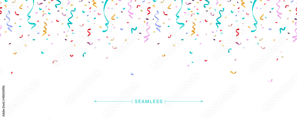 Colorful confetti border frame repeat pattern. Great for a birthday ...