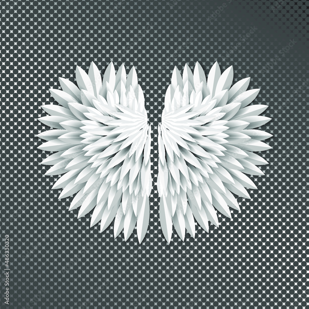 Vector realistic angel wings isolated on transparent background Stock ...