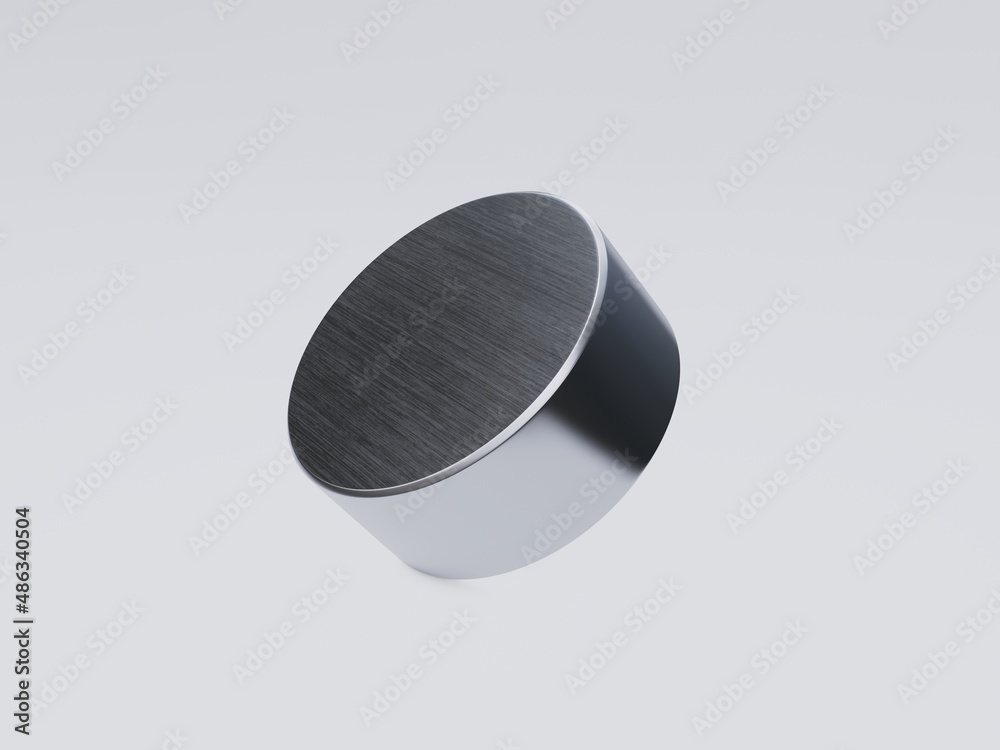 3D render Neodymium magnet cylinder shape isolated on white 3 Stock ...