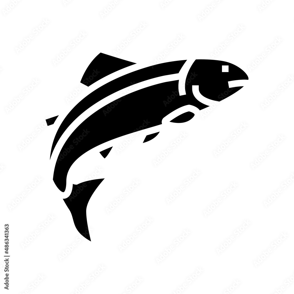 salmon fish glyph icon vector. salmon fish sign. isolated contour ...