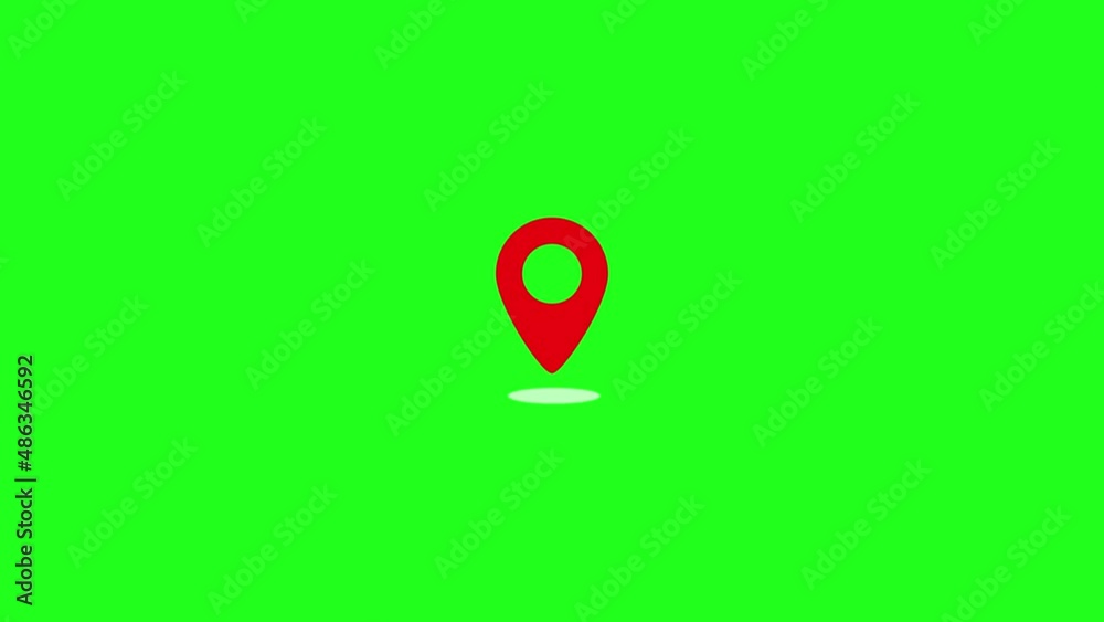 Location Pin pointer on Map animated cartoon on Green screen background ...