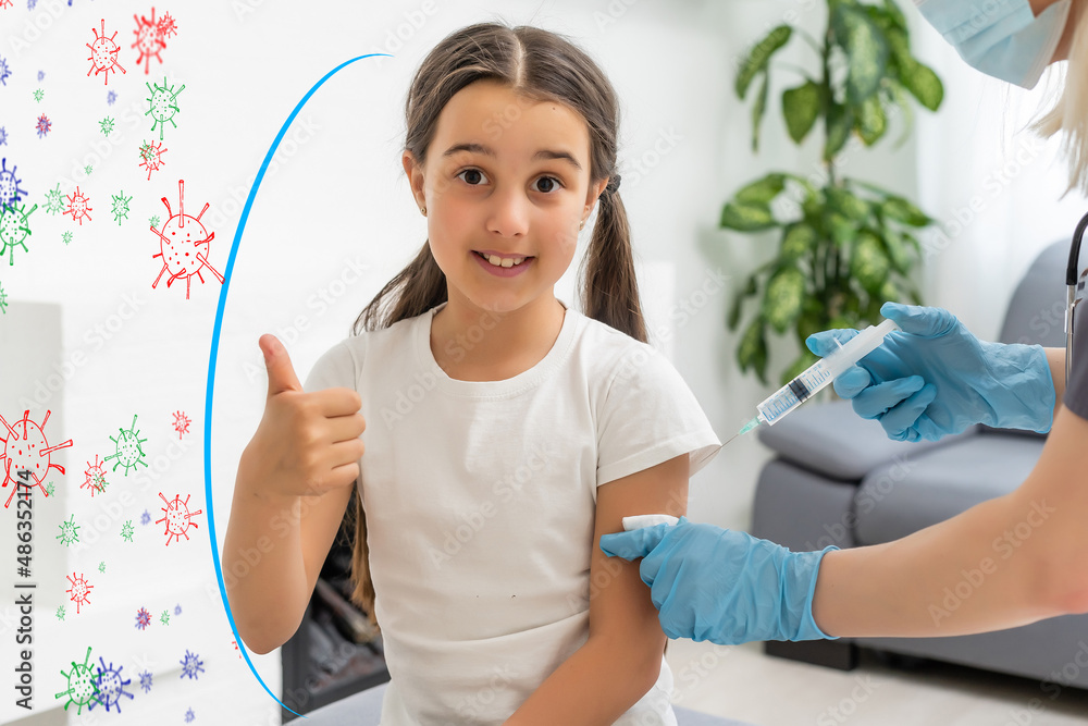 Happy Child is protected from viruses, bacteria and diseases. Healthy ...