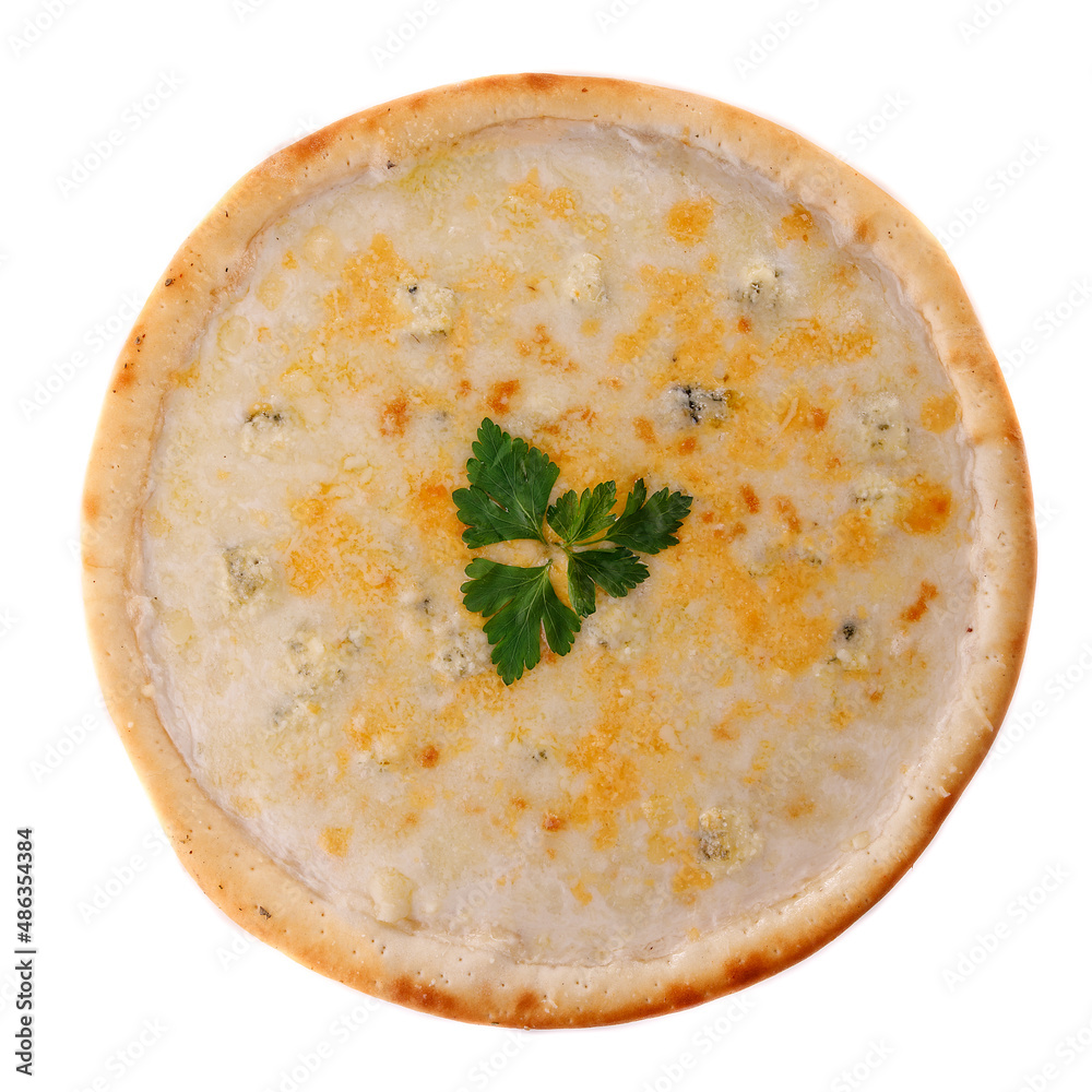 cheesy pizza on white background for menu Stock Photo | Adobe Stock