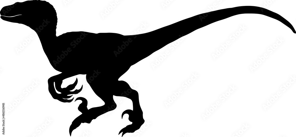 raptor silhouette black vector illustration Stock Vector | Adobe Stock