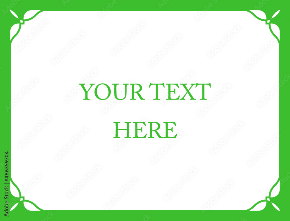 Green border frame board. Vector background. Simple rectangular ...