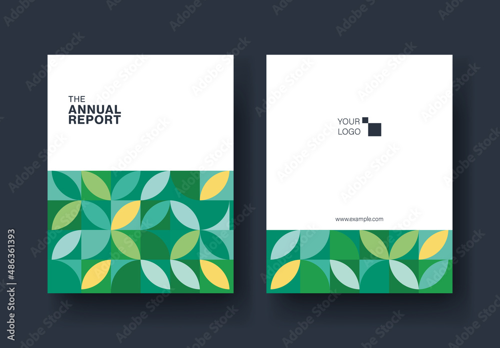 Green Ecology Business Report Cover Stock Template | Adobe Stock