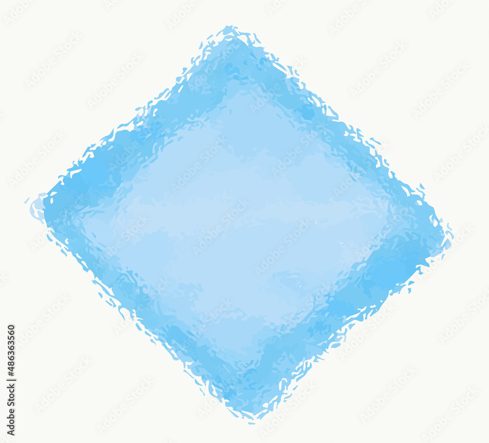 Blue diamond-shaped glass vector rectangular frame surface with an ...