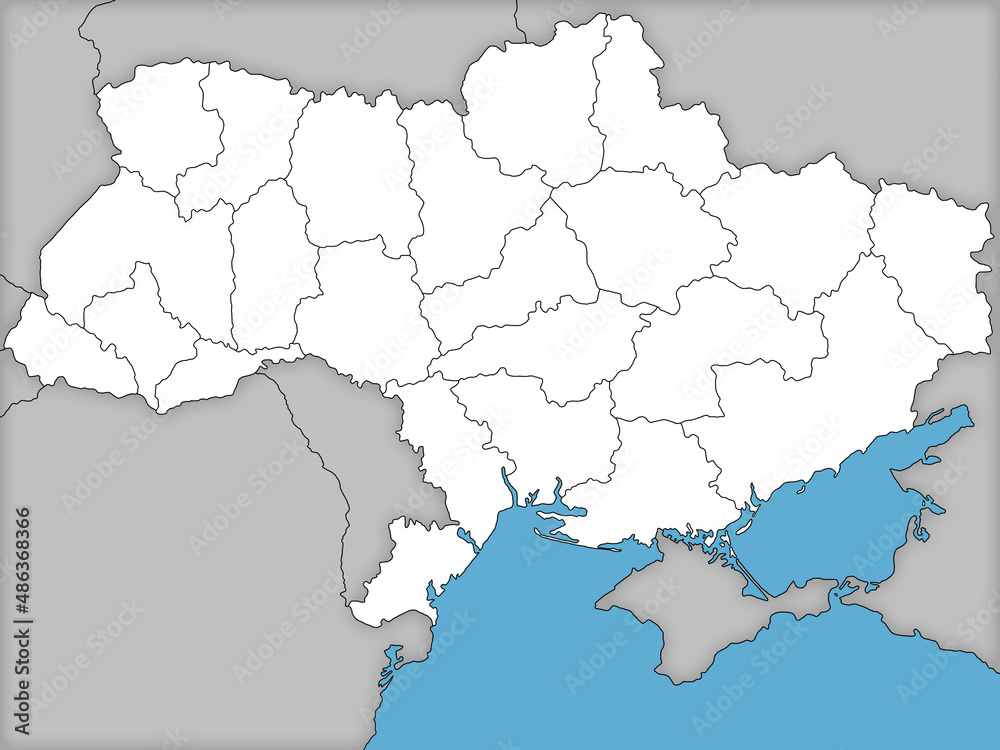 Ukraine sketch of political map of Europe with blue sea Stock ...