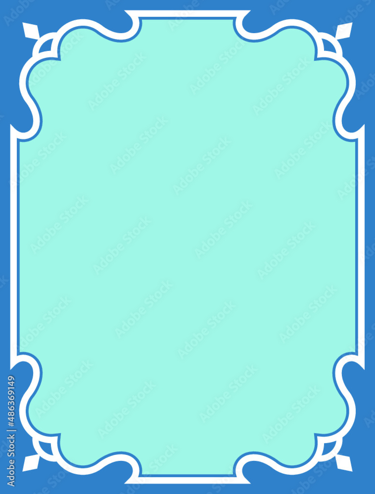 Blue border frame page. Vector background. Simple rectangular billboard ...