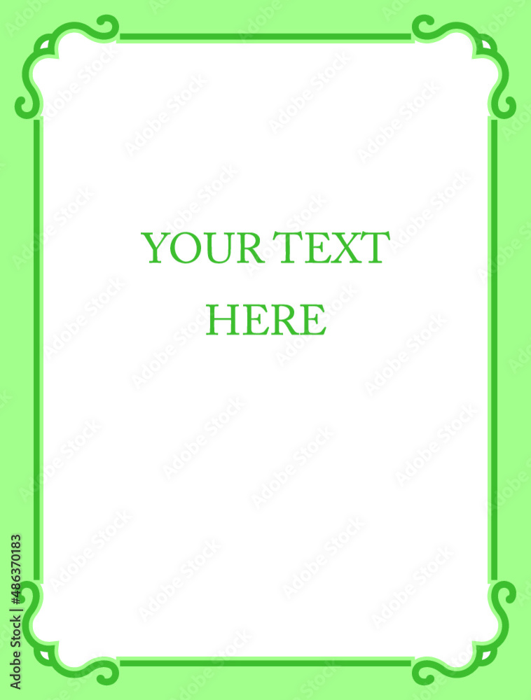 Green border frame board. Vector background. Simple rectangular ...