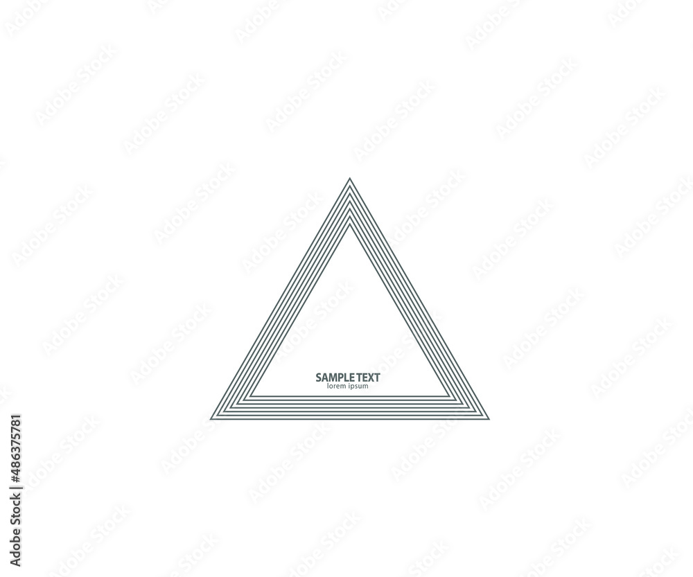 Triangle line vector. Pyramid line art. Geometric shape. Logo sign ...