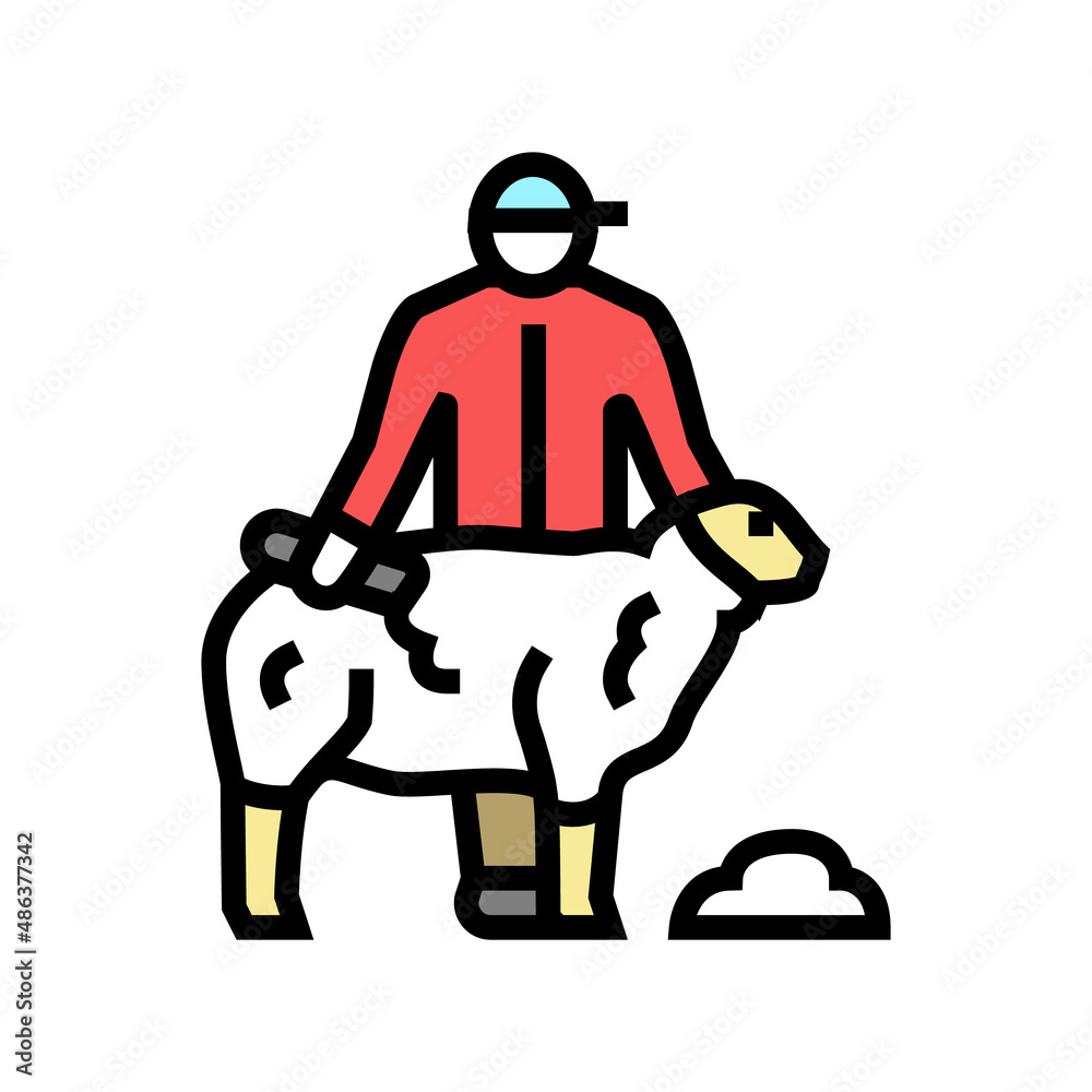 shear sheep color icon vector. shear sheep sign. isolated symbol ...