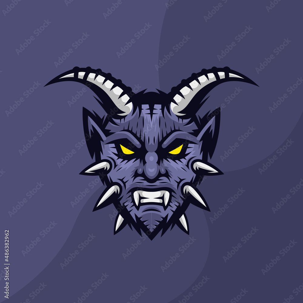 Angry Devil Monster Sports Mascot Logo Design Stock Vector | Adobe Stock