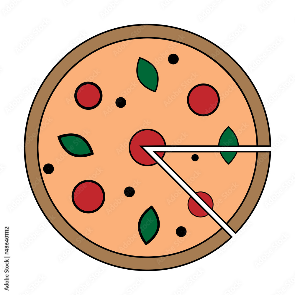 Cartoon pizza, great design for any purposes. Simple illustration ...