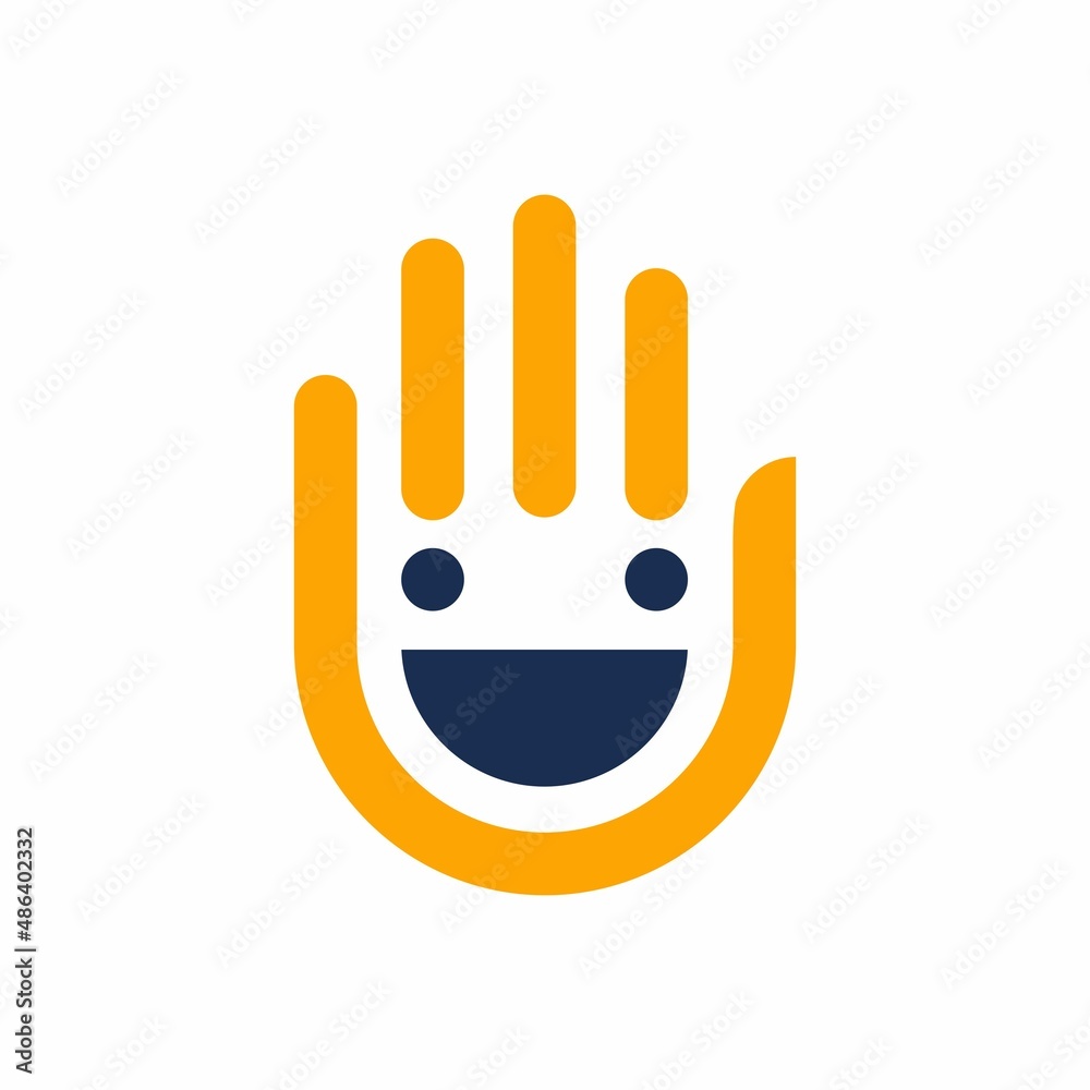 Vector Graphic of A Wave and Smile Hand Perfect for an Icon or A ...