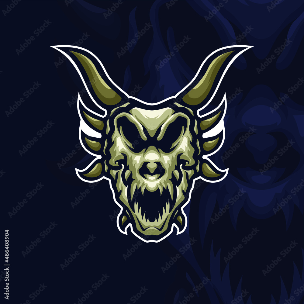 Monster skull masscot logo esport premium vector Stock Vector | Adobe Stock