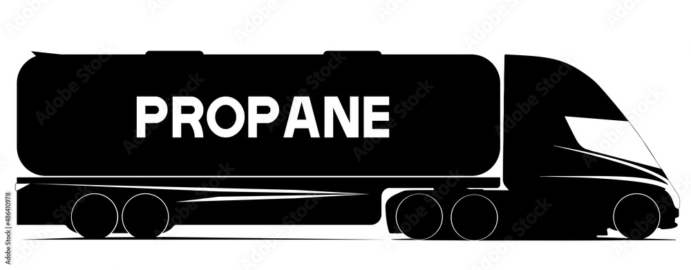 propane tanker truck logo emblem monochrome for liquefied gas delivery ...