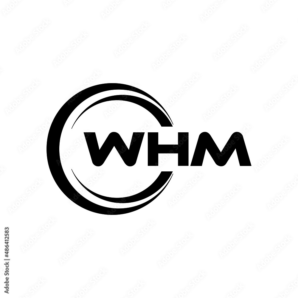WHM letter logo design with white background in illustrator, vector ...