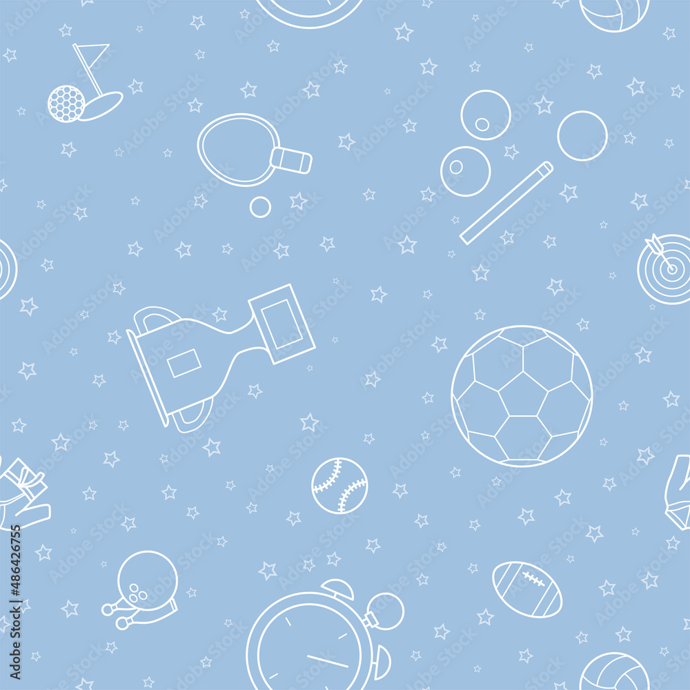 Sport - Vector background (seamless pattern) of symbols type of sports ...
