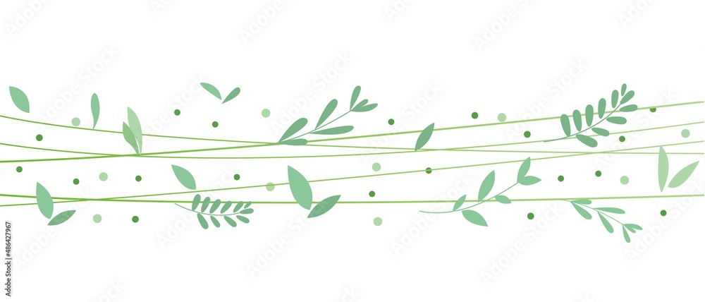 Green leaves border illustration. Green leaves decoration graphics for ...