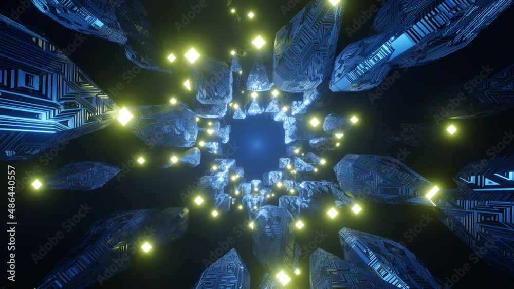 4k 3D animation. Flight in abstract sci-fi tunnel seamless loop ... 4k 3D animation. Flight in abstract sci-fi tunnel seamless loop ...
