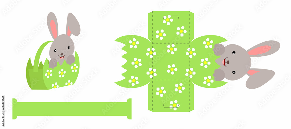 Simple packaging favor box bunny design for sweets, candies, presents ...