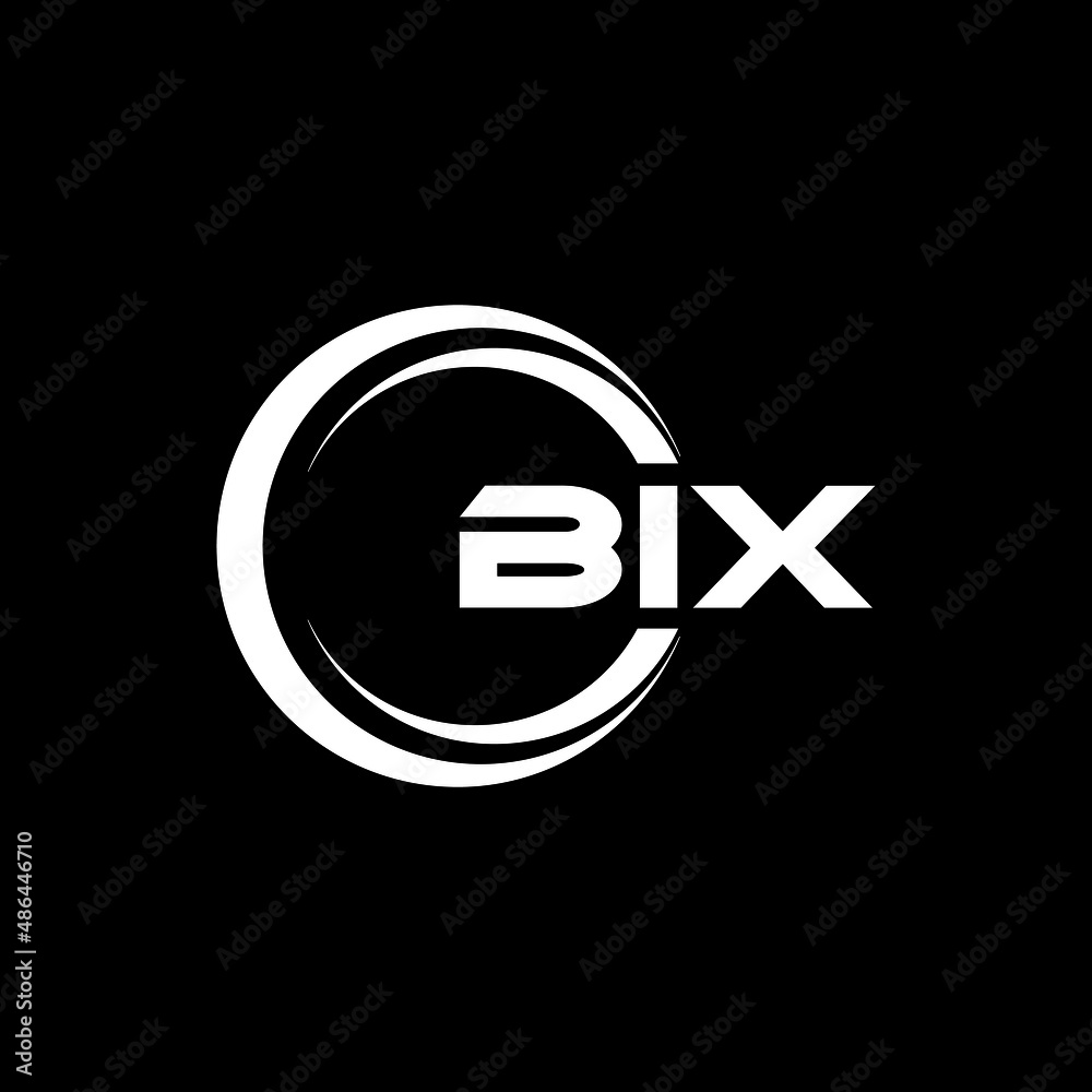 BIX letter logo design with black background in illustrator, vector ...