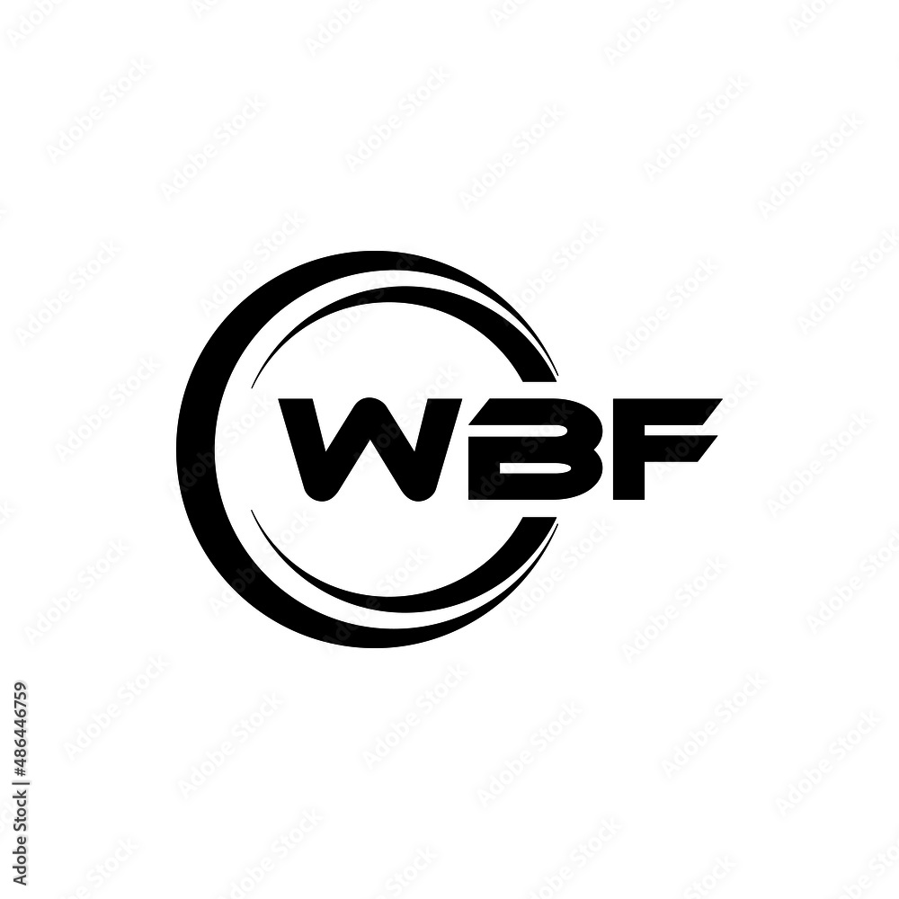 WBF letter logo design with white background in illustrator, vector ...