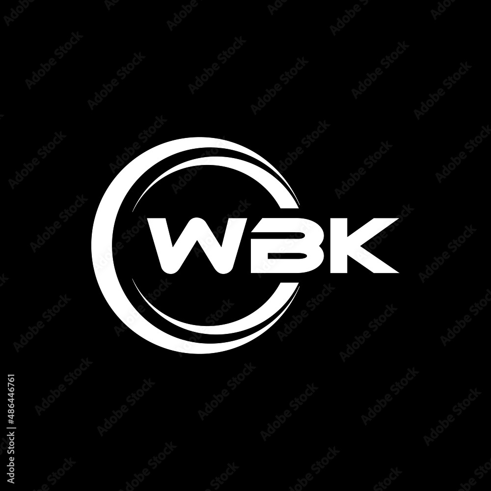 WBK letter logo design with black background in illustrator, vector ...