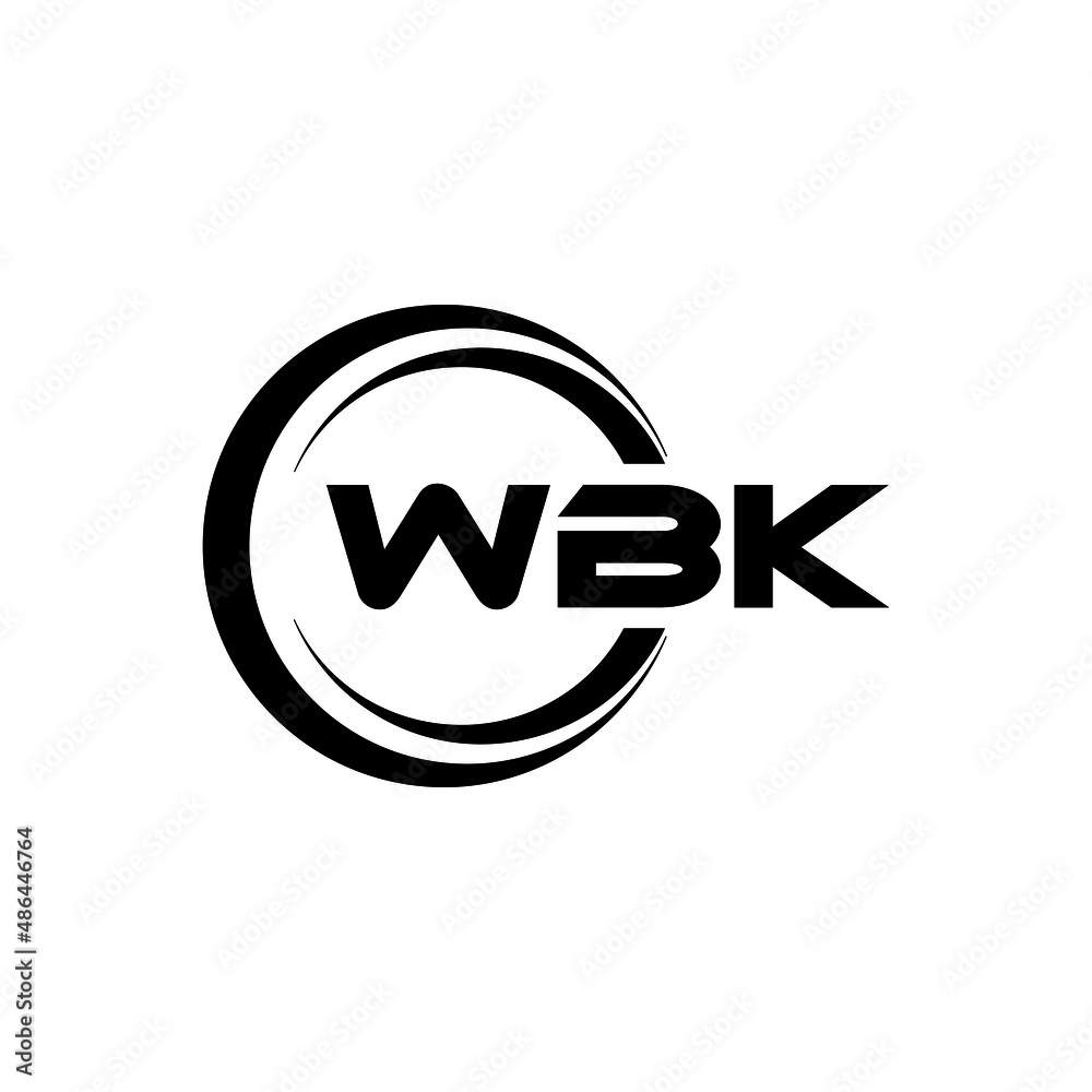 WBK letter logo design with white background in illustrator, vector ...