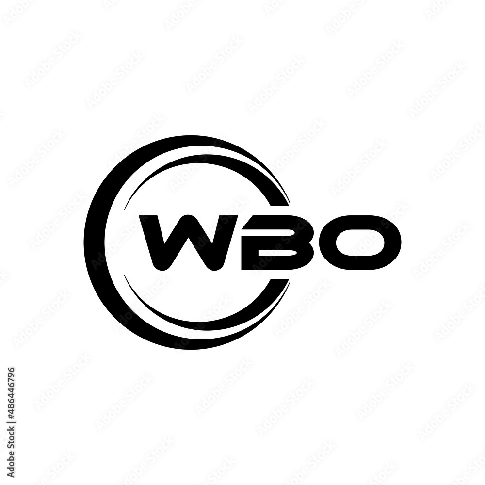 WBO letter logo design with white background in illustrator, vector ...
