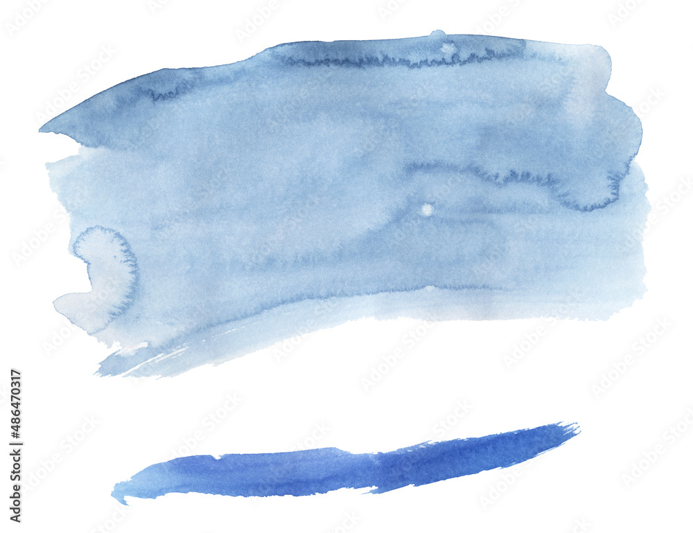 Watercolor blue color Backgrounds Clipart, Brush strokes illustration ...