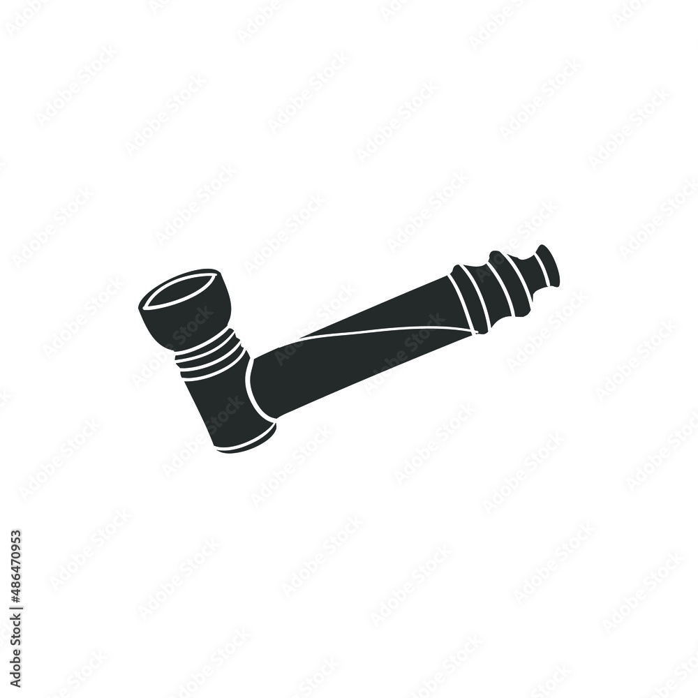 Marijuana Pipe Icon Silhouette Illustration. Hemp Cannabis Somke Vector ...
