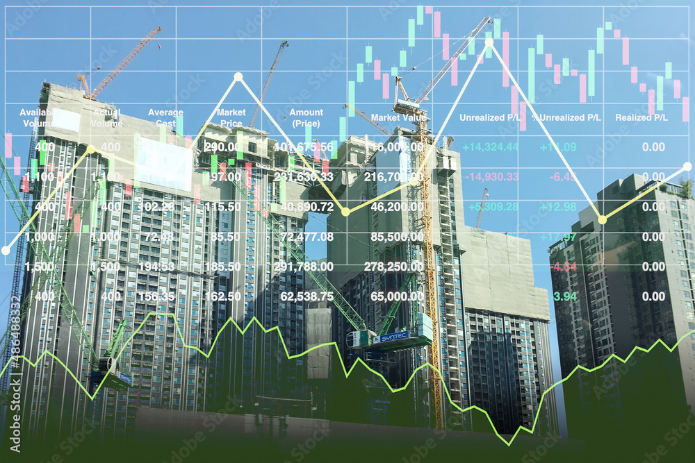 Stock financial index of successful investment on property development ...