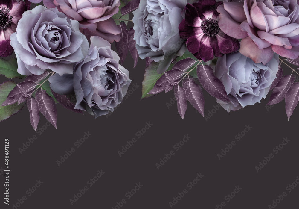 Dark Purple Roses Background