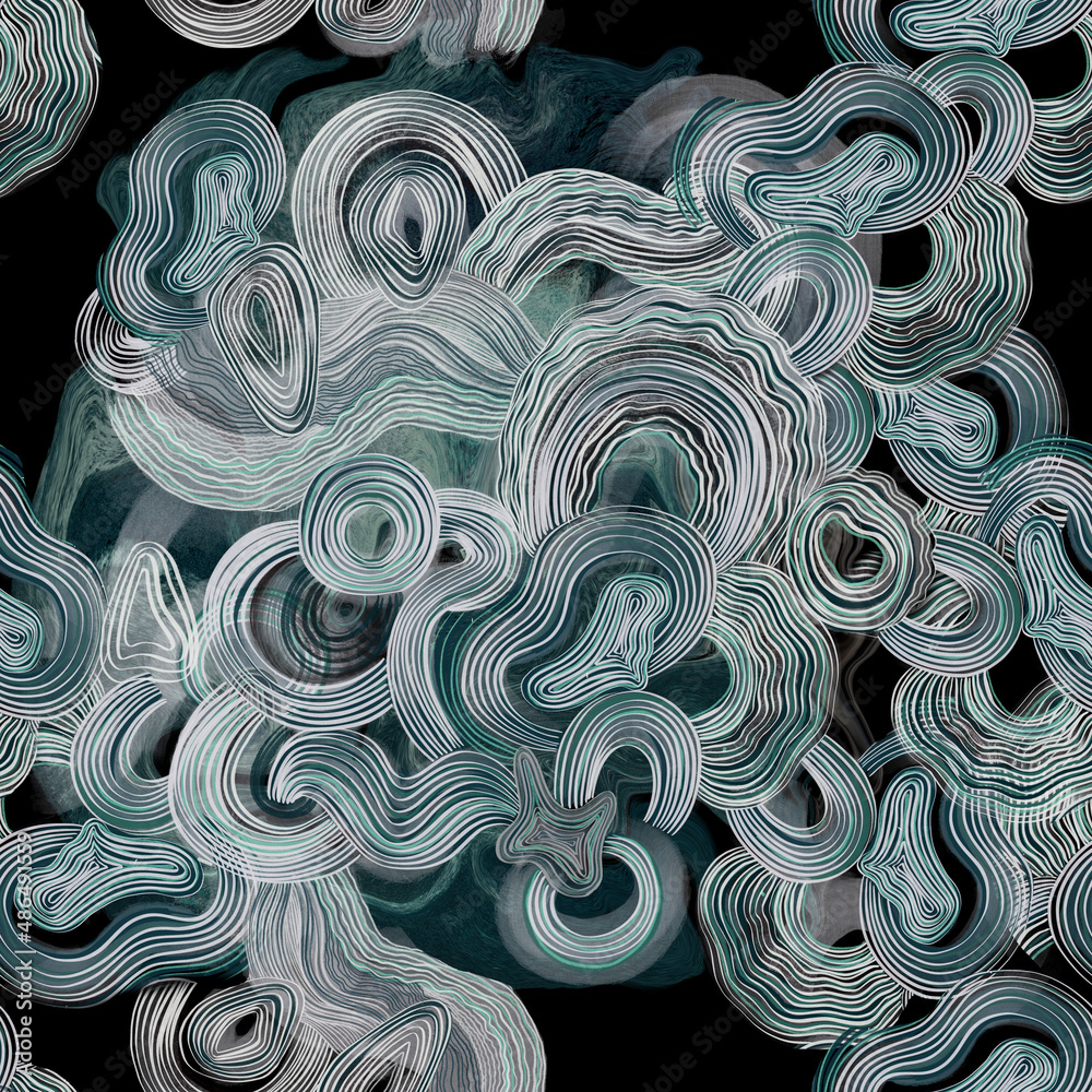 Seamless digital marble patterns. Beautiful curves and transitions of ...