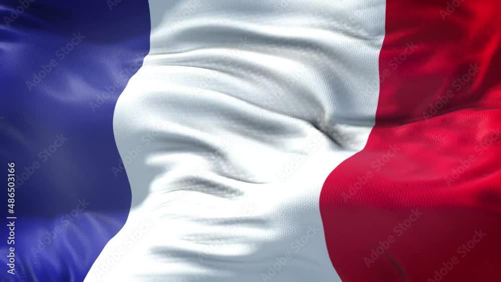 Vidéo Stock French flag is waving slow motion in full screen. Loopable ...