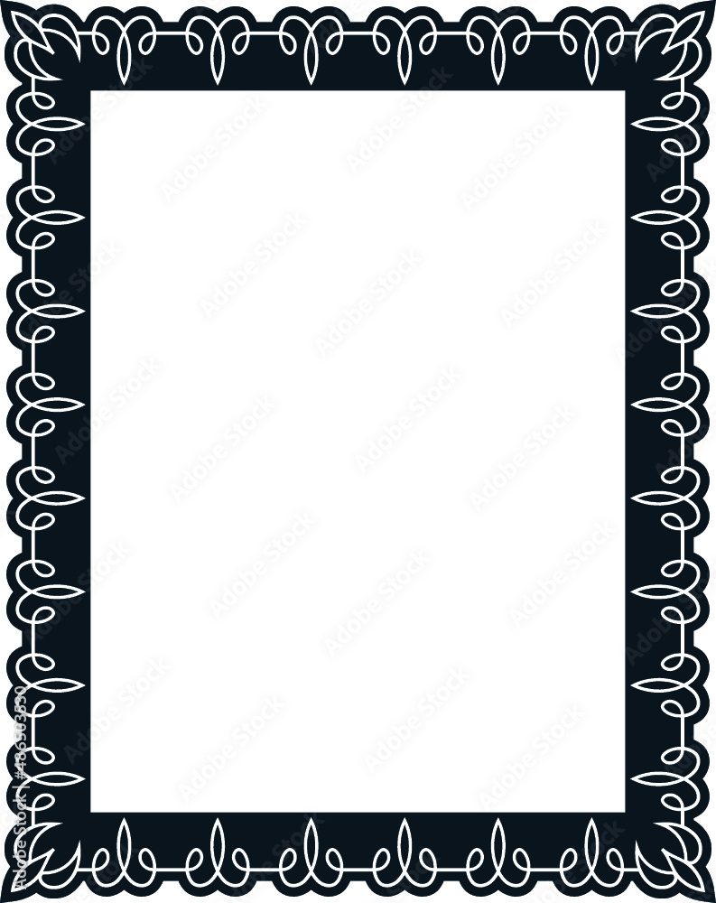 Vector border frame. Background or book page. Simple rectangular billboard, plaque, signboard or ...