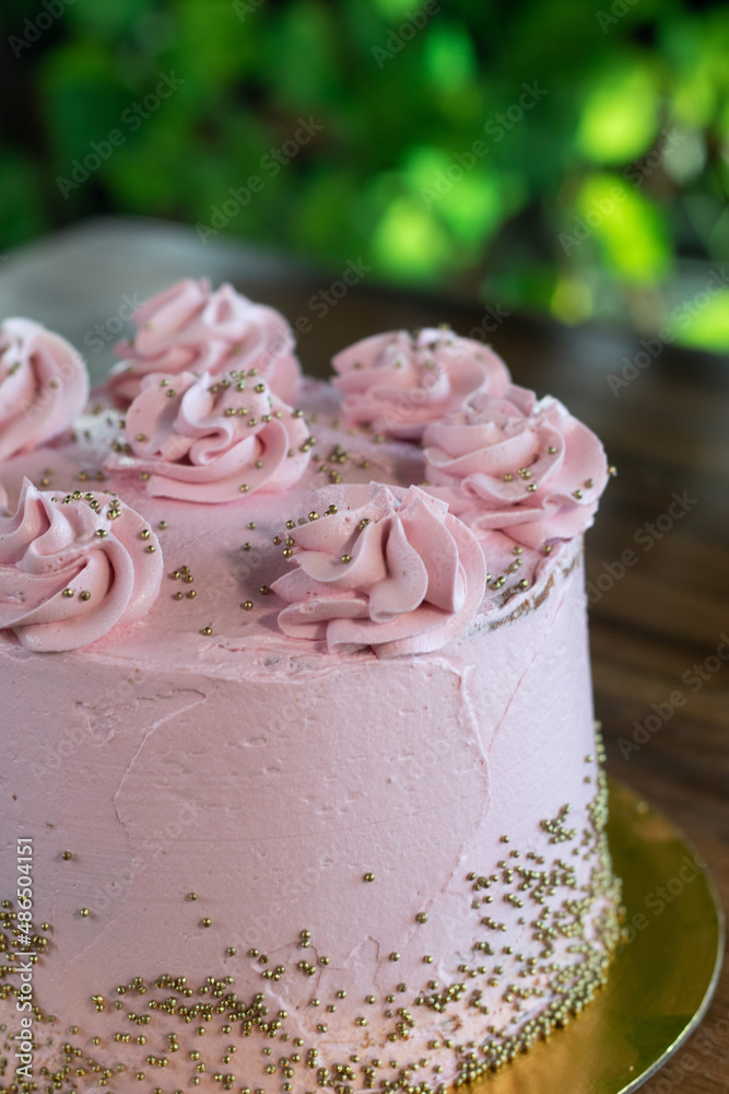 Pastel rosa, pastel de bodas Stock Photo | Adobe Stock