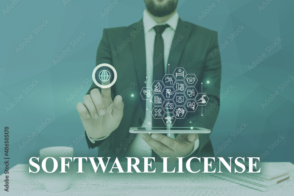 Inspiration showing sign Software License. Business idea legal ...
