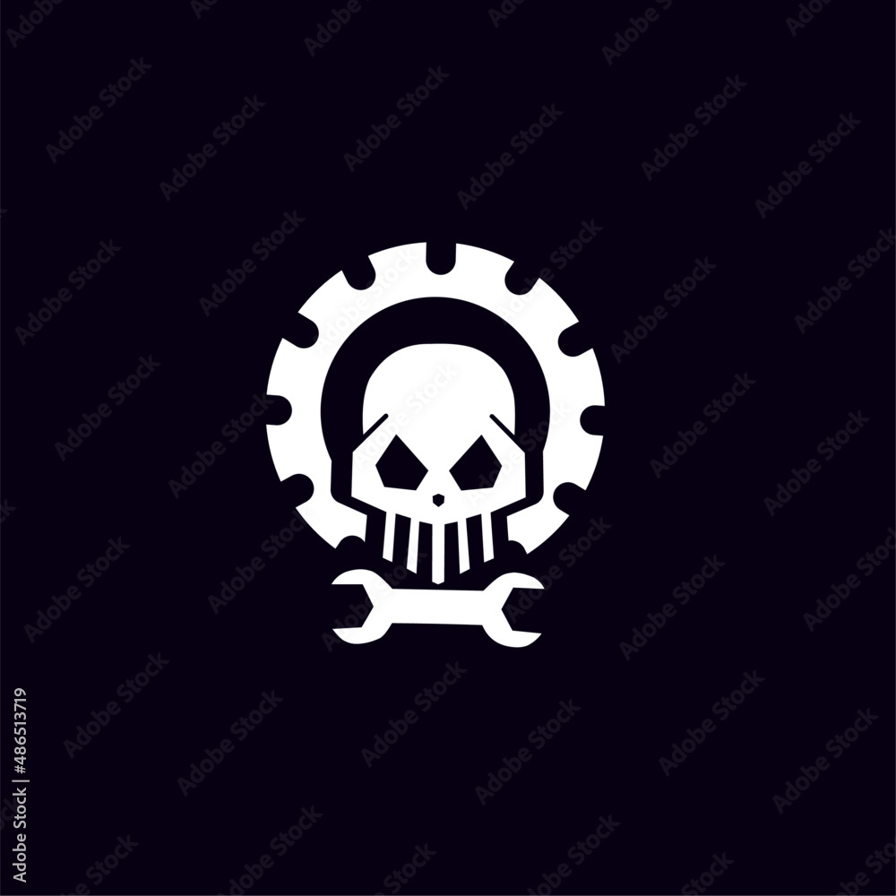 Logo skull gear Stock Vector | Adobe Stock