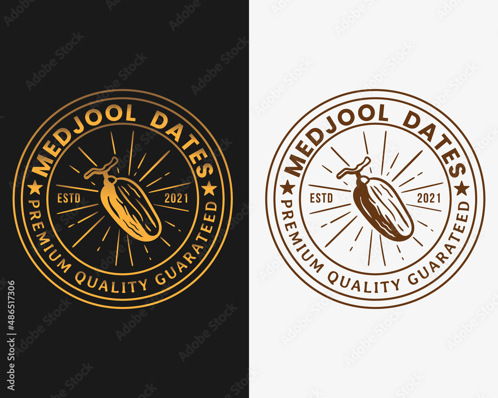 medjool dates logo design in vintage style Stock Vector | Adobe Stock