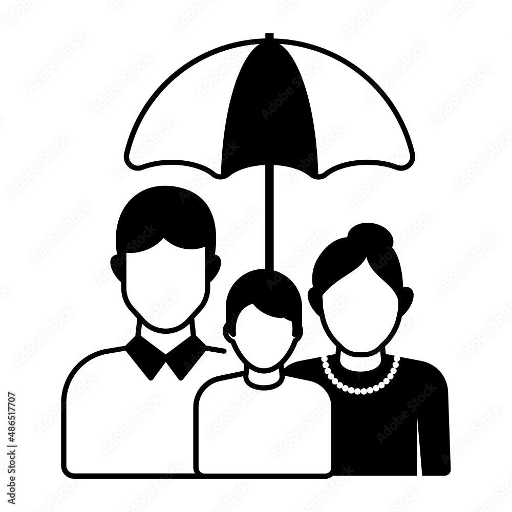 Family Life Insurance Concept, Family coverage stock illustration ...
