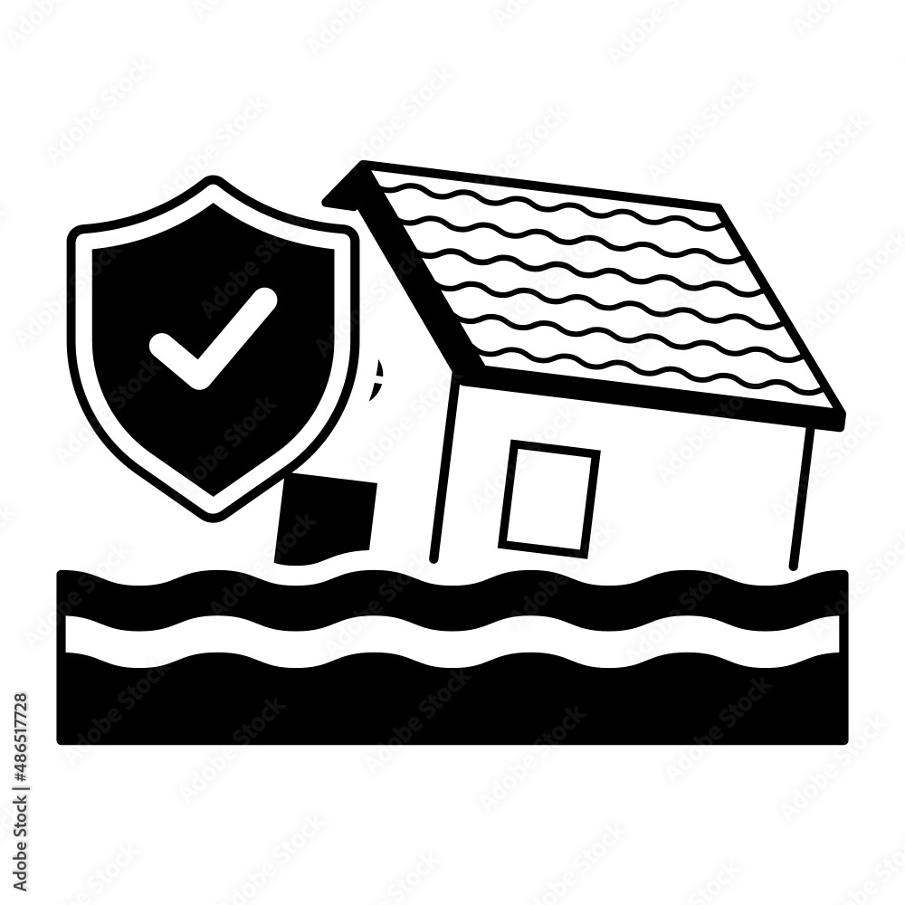 Heavy Rain Extreme Weather Coverage Vector Icon Design, Financial loss ...