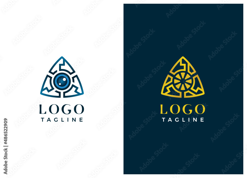 Abstract Triangle Eye logo brand design vector Stock Vector | Adobe Stock