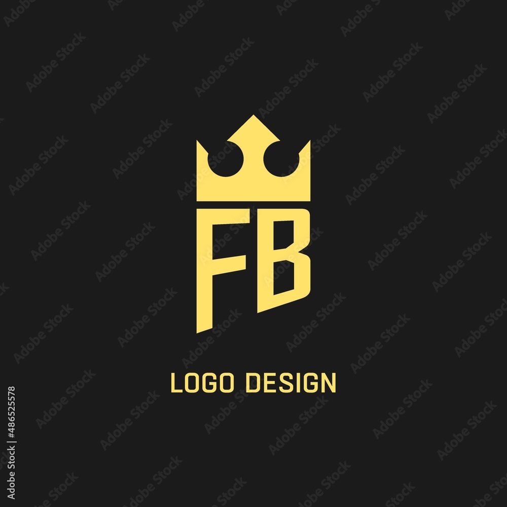 Monogram FB logo shield crown shape, elegant and luxury initial logo ...