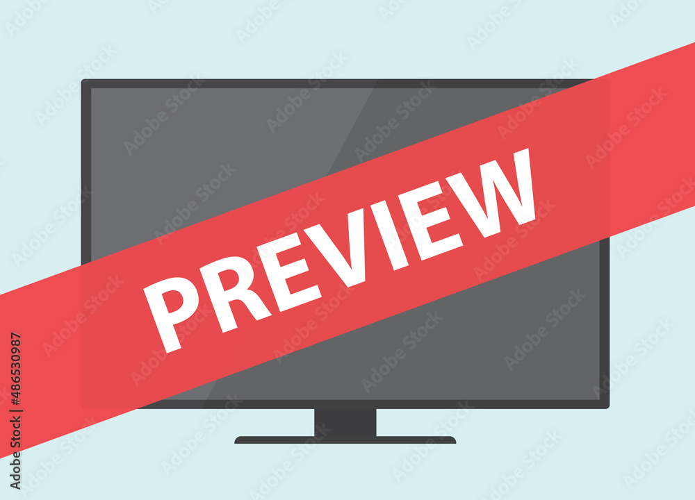 preview banner over tv icon- vector illustration Stock Vector | Adobe Stock