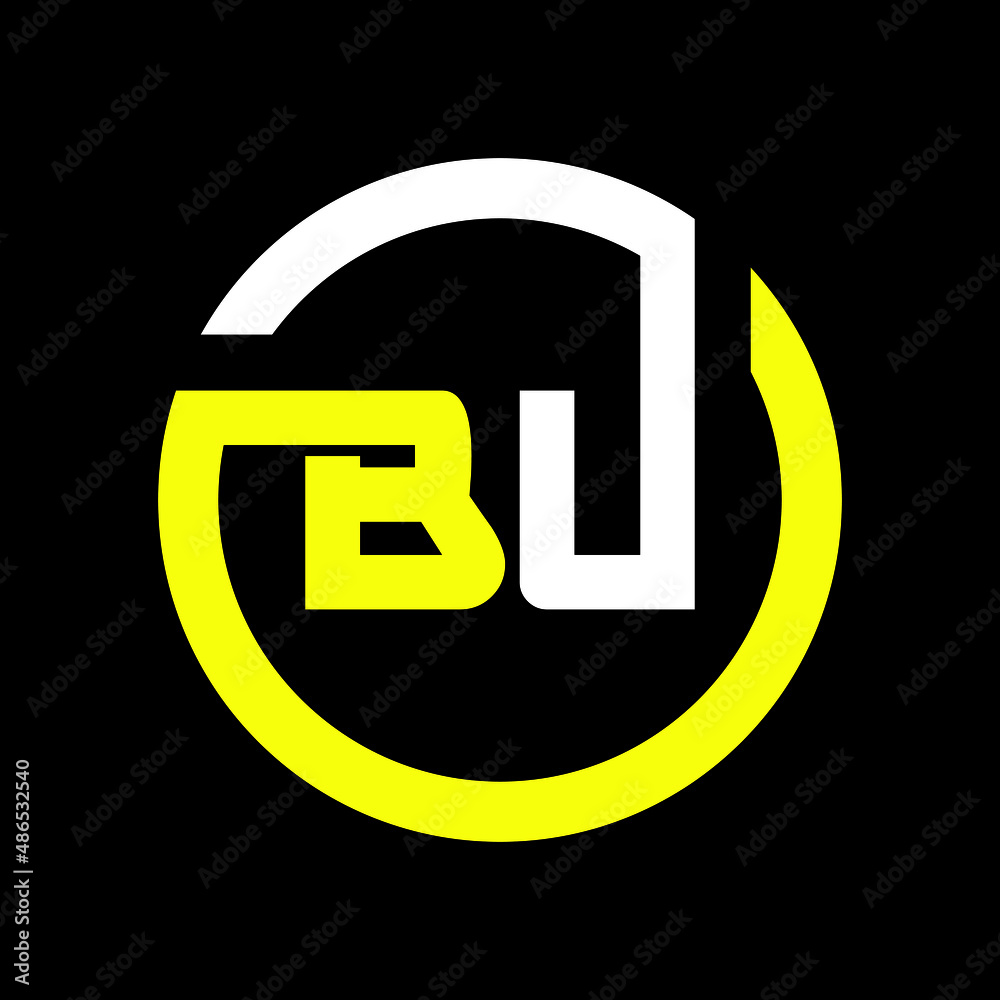 BU letter logo design on black background Initial Monogram Letter BU ...