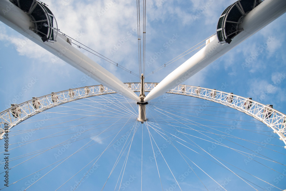 Detail of the cabins and structure of the London eye Stock Photo ...